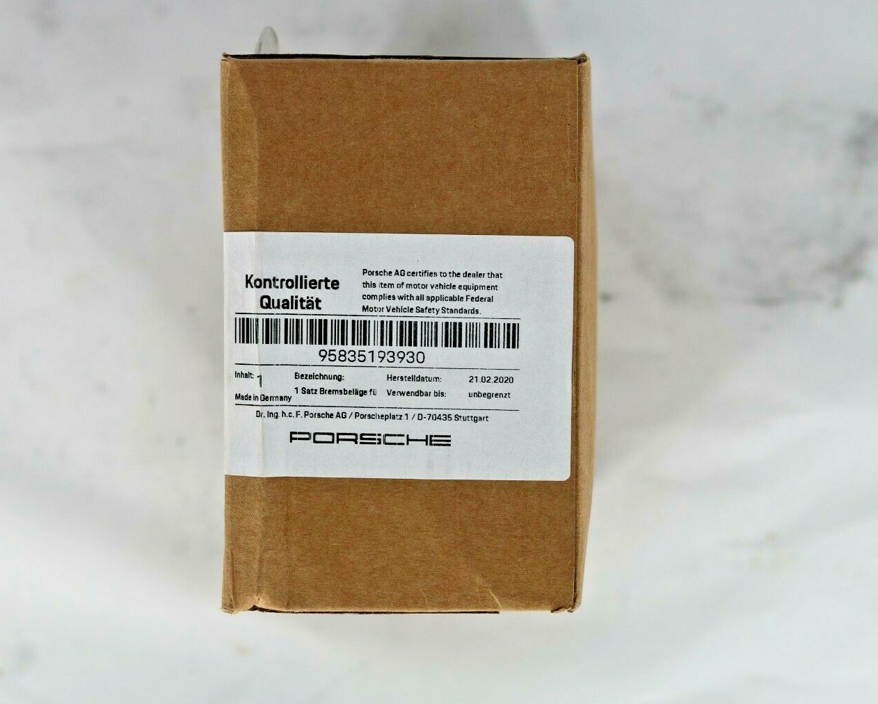 Porsche Genuine Front Brake Pads 95835193930 | OE | Front