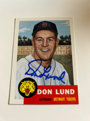 Don Lund Signed 1953 Topps Archives Detroit Tigers Card # 277 | eBay
