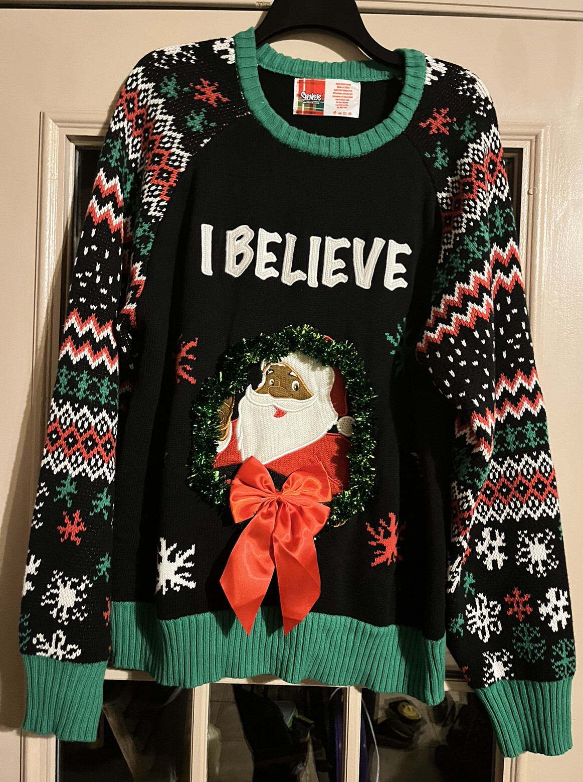 Spencer’s Ugly Christmas Sweater Believe Santa Size XL | eBay