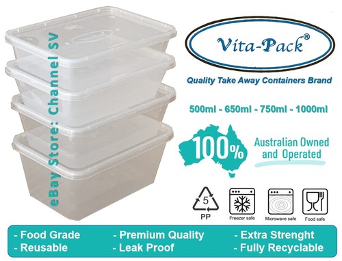 Quality VITA-PACK Food Plastic Takeaway Containers 500-650-750-1000ml ...