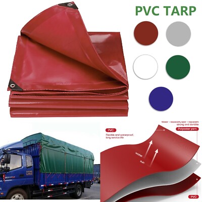 16x20FT 22Mil Heavy PVC Tarp Cover Double-sided Waterproof Thickened ...