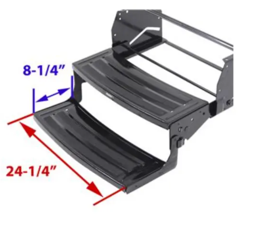 24" Steel RV Entry Steps Anti Slip Foldable Pull Out Step for Trailer ...