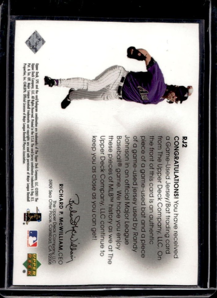 2001 SPx Randy Johnson Winning Jersey/Bat #RJ2 Diamondbacks | eBay