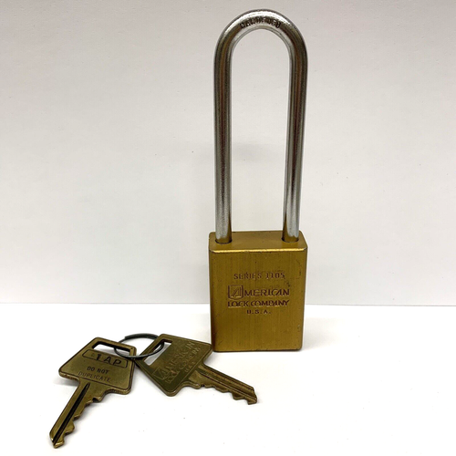 Vintage American Lock UFL Hardened Padlock Series 1105 W/ 2 Keys Gold ...