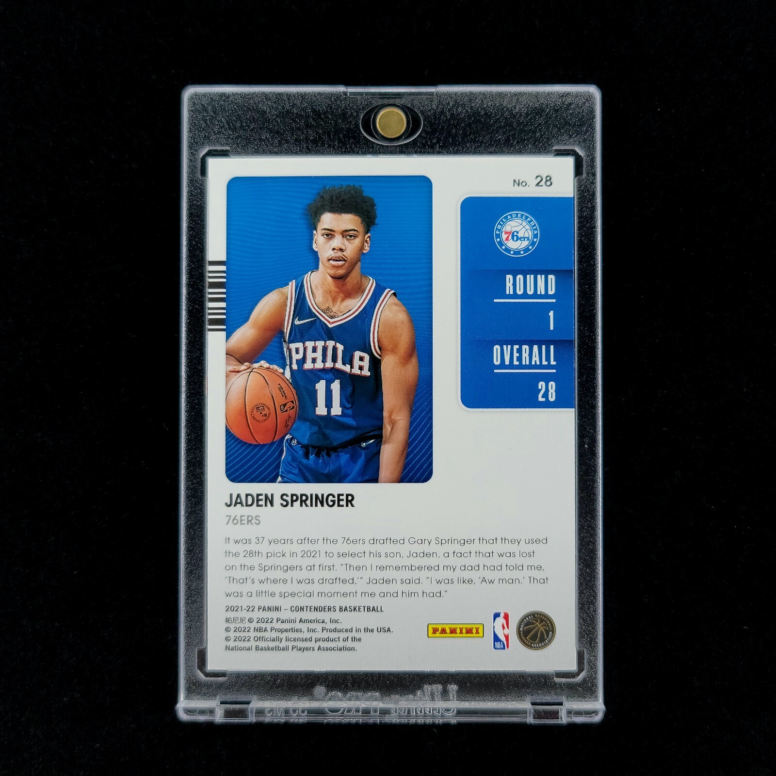 Jaden Springer RC 👌- 2021-22 NBA Panini Contenders 2021 Draft Class ...