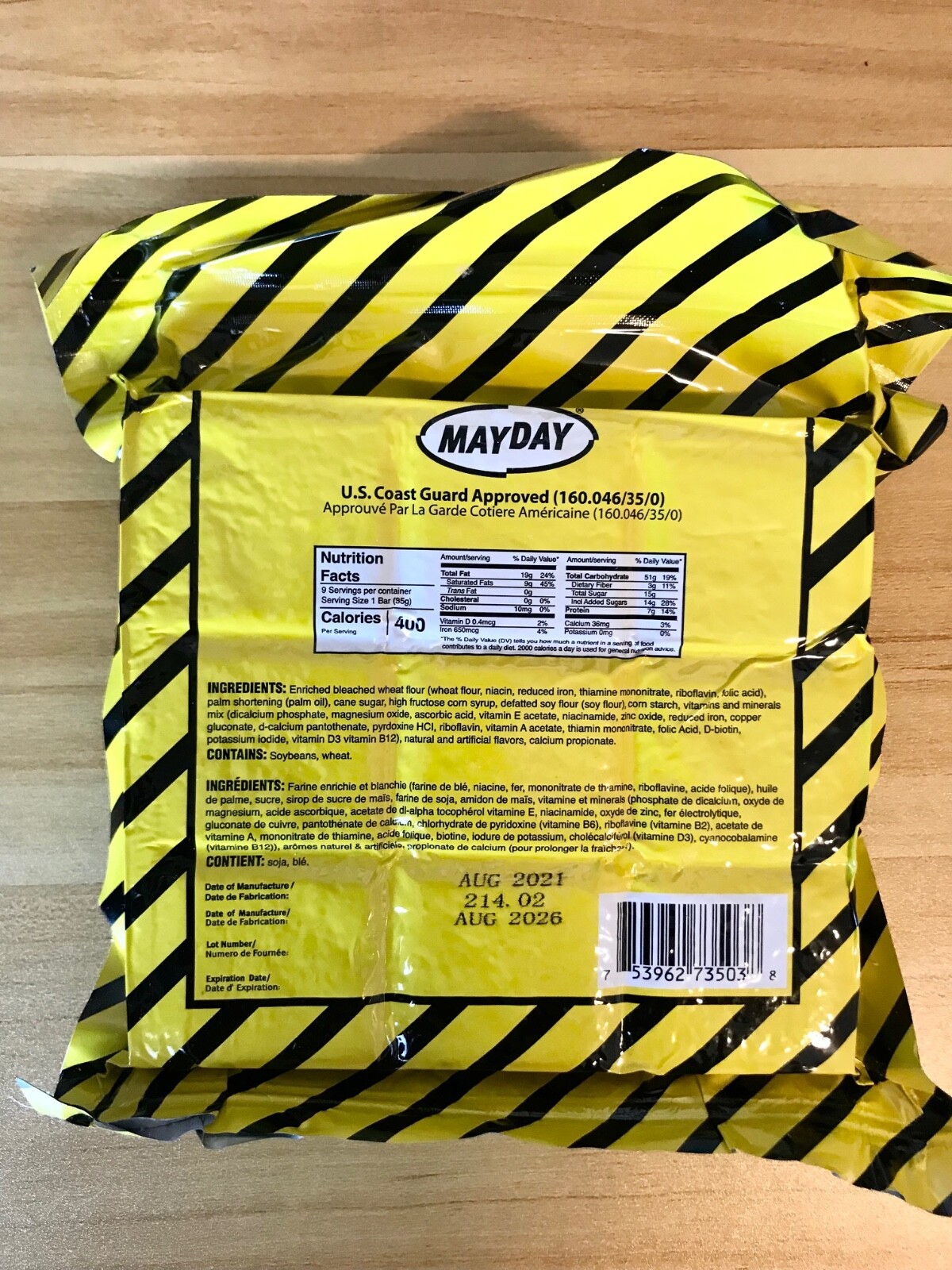 MAYDAY 3600 CAL EMERGENCY FOOD BAR RATION SURVIVAL FB36MD. 9 -400 cal ...