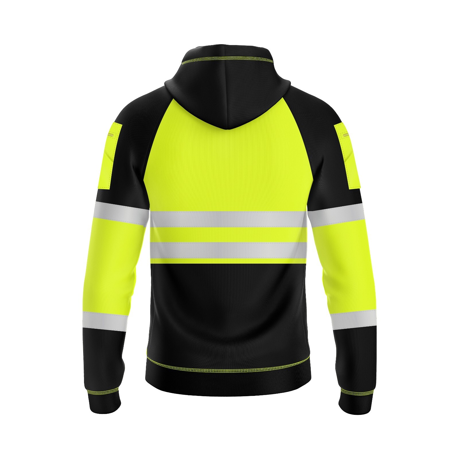 Hi Viz Vis High Visibility Hoodie 3 Zips Work Pullover Hooded Top ...