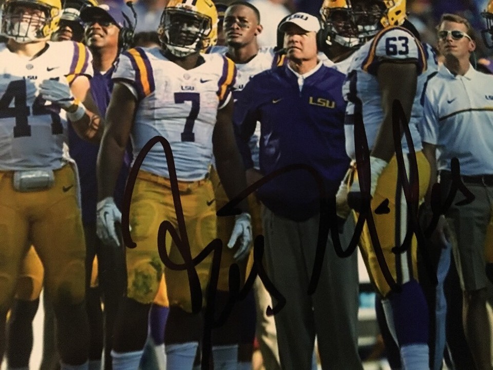 Les Miles Signed AUTO 4x6 Photo LSU | eBay