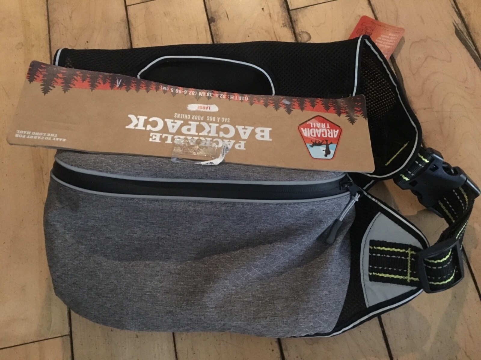 Arcadia Trail Packable Backpack Dog Harness Gray/Black - Large - New | eBay