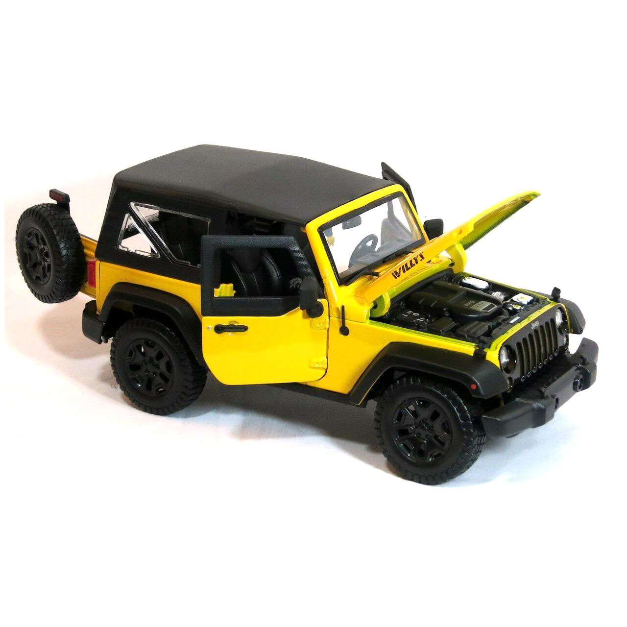 Maisto Yellow 2014 Jeep Willys Wrangler 1:18 Kids Model Diecast Toy Car ...