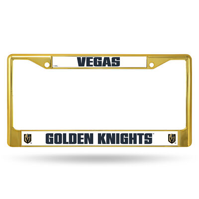 Las Vegas Golden Knights NHL Gold Color Painted Chrome Metal License ...