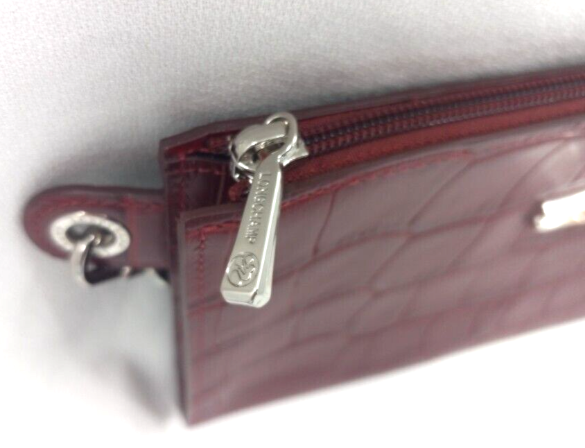 Longchamp Paris 2541858204 Red Brick Croc Embossed Leather Wristlet ...