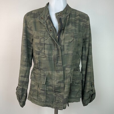 Sanctuary Jacket XS Utility Military Camouflage Green Full-Zip Pockets ...