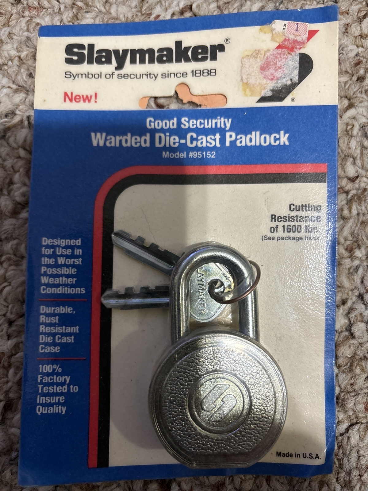 NOS VINTAGE - SLAYMAKER - Lock Company - Padlock with Key - Lancaster ...