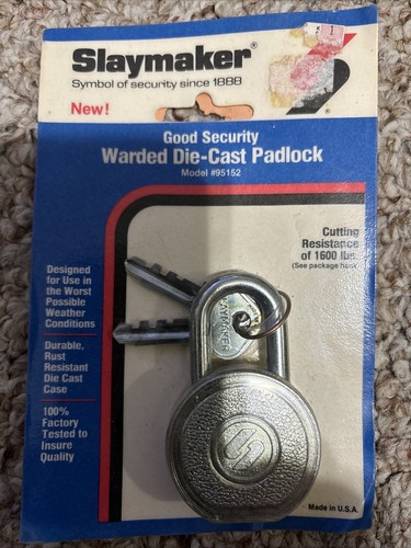 NOS VINTAGE - SLAYMAKER - Lock Company - Padlock with Key - Lancaster ...