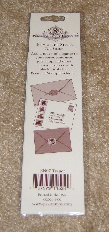 PSX Sticker Designs Envelope Seals ~ Tea Pots. One Package...NIP | eBay