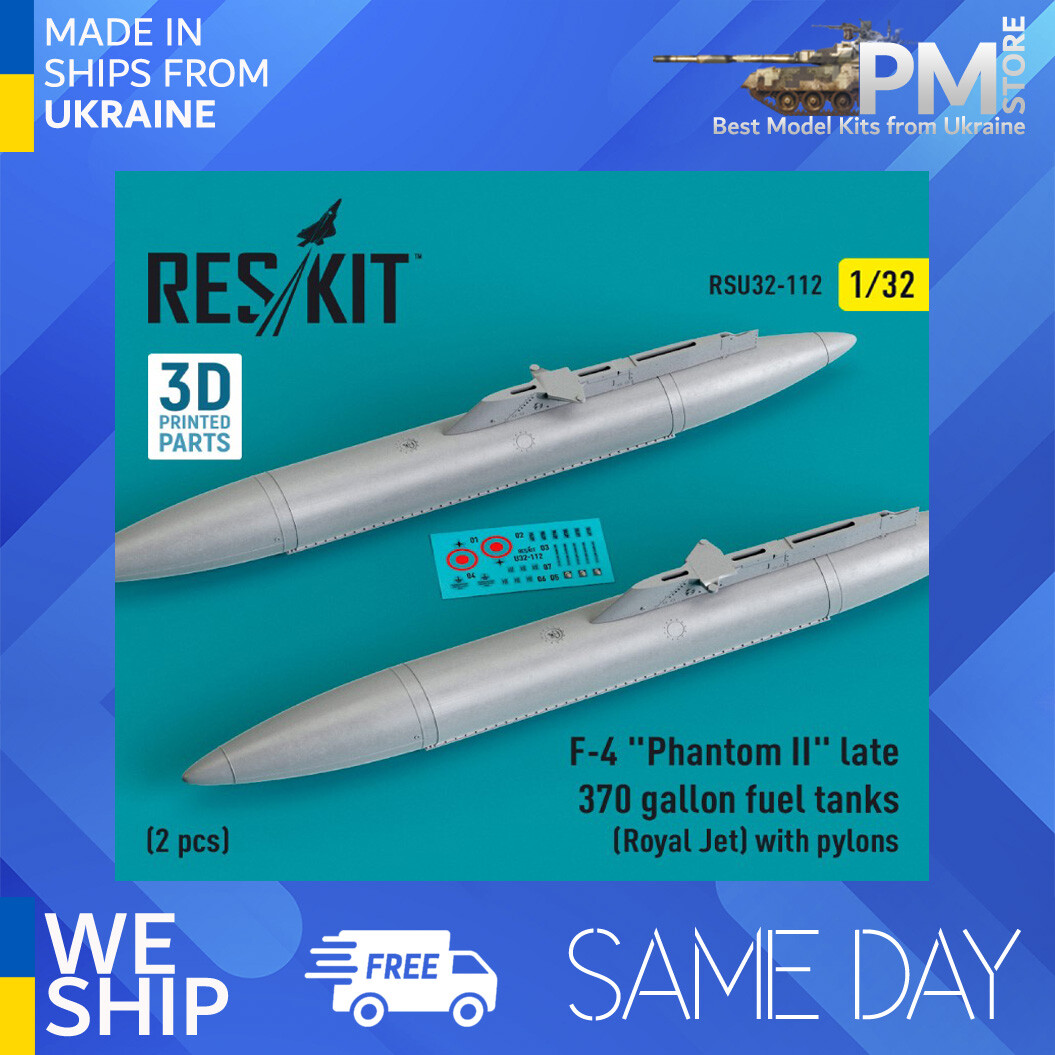 Reskit RSU32-0112 1/32 F-4 "Phantom II" late 370-gallon fuel tanks ...