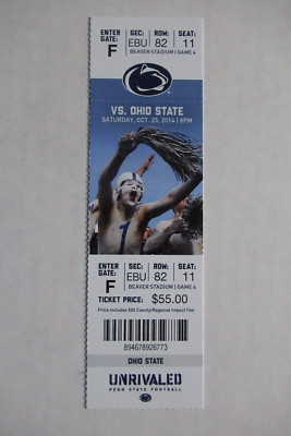 PENN STATE NITTANY LIONS VS OHIO ST. BUCKEYES 10/25/2014 FULL TICKET ...