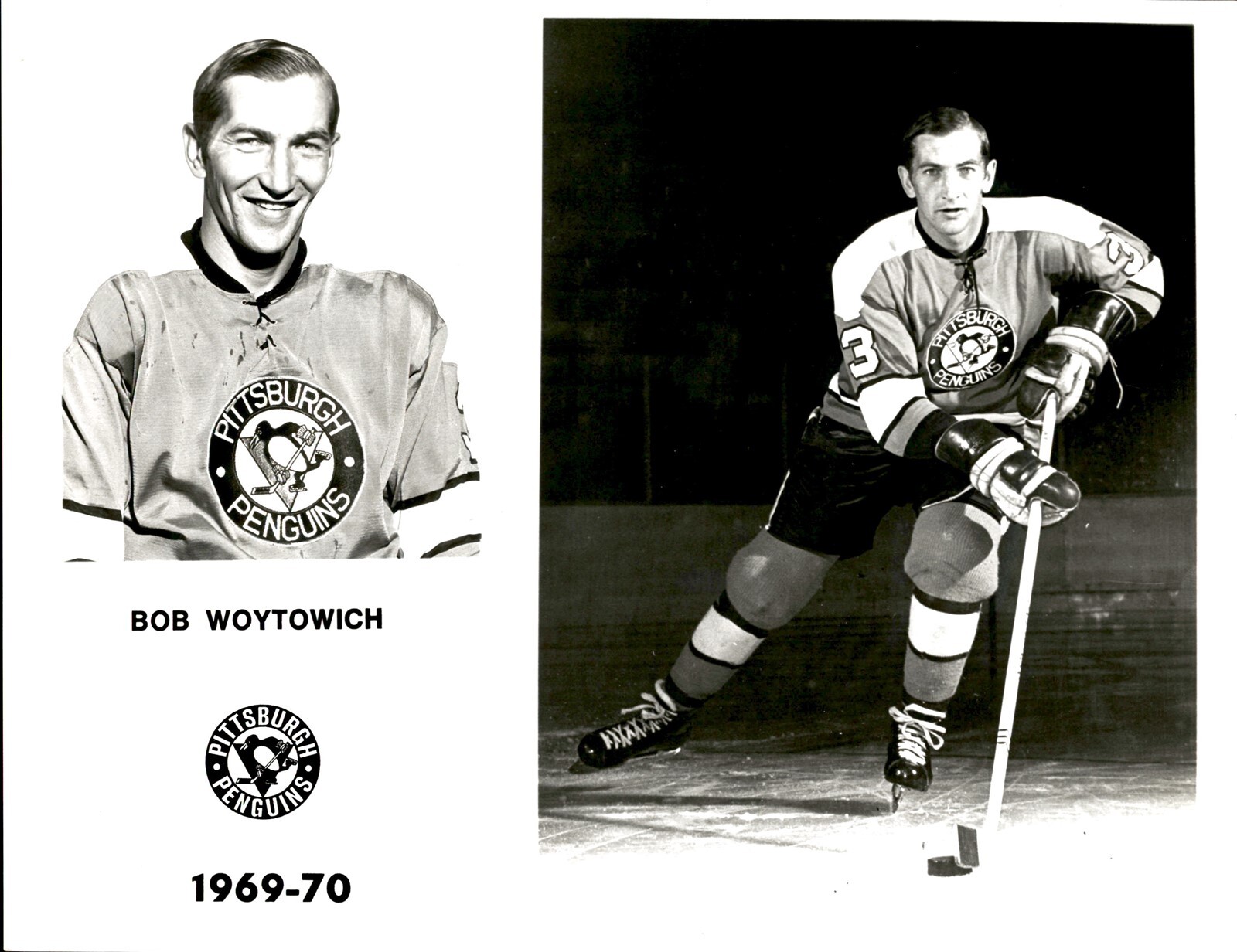 PF5 Original Photo BOB WOYTOWICH 1969-70 PITTSBURGH PENGUINS NHL HOCKEY ...