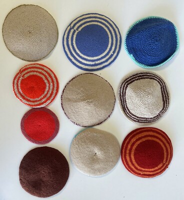 10 Kippah Judaica Jewish Israel Kipot Kippa fabric different sizes ...
