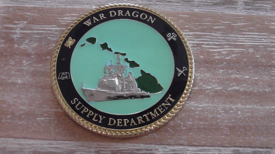 USN USS Chosin CG-65 War Dragon Supply Department Challenge Coin #A993 ...