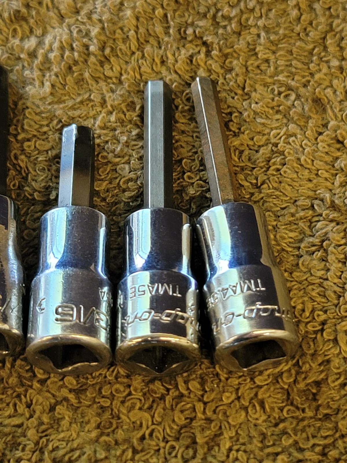 10 Snap-on Hex Bit Socket Sae Set 1/4" Drive TMA8E 7 6E 5E 4.5 4 3.5 3 ...