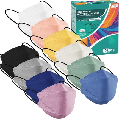 XDX KN95 Face Masks 100 Pack, 5 Layers Breathable Comfortable KN95 ...
