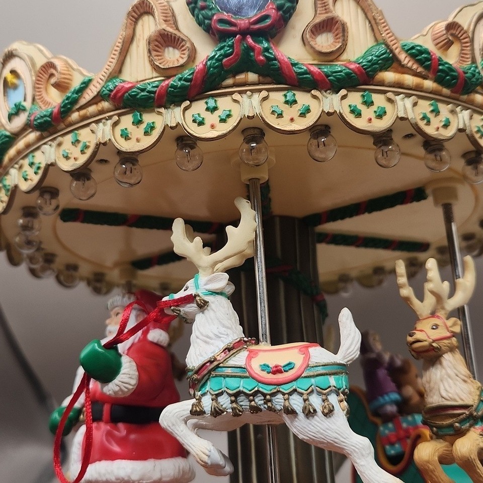 Enesco 1992 Yuletide Enchantment Musical Tune "Silver Bells" Animated Carousel | eBay UK