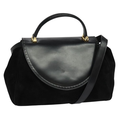 Salvatore Ferragamo Hand Bag Leather 2way Black Auth 101091 | eBay