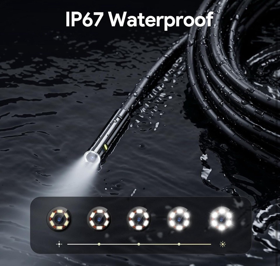 Dual Lens Borescope Hd Endoscope Camera With Light 4.3'' Ips Screen ...