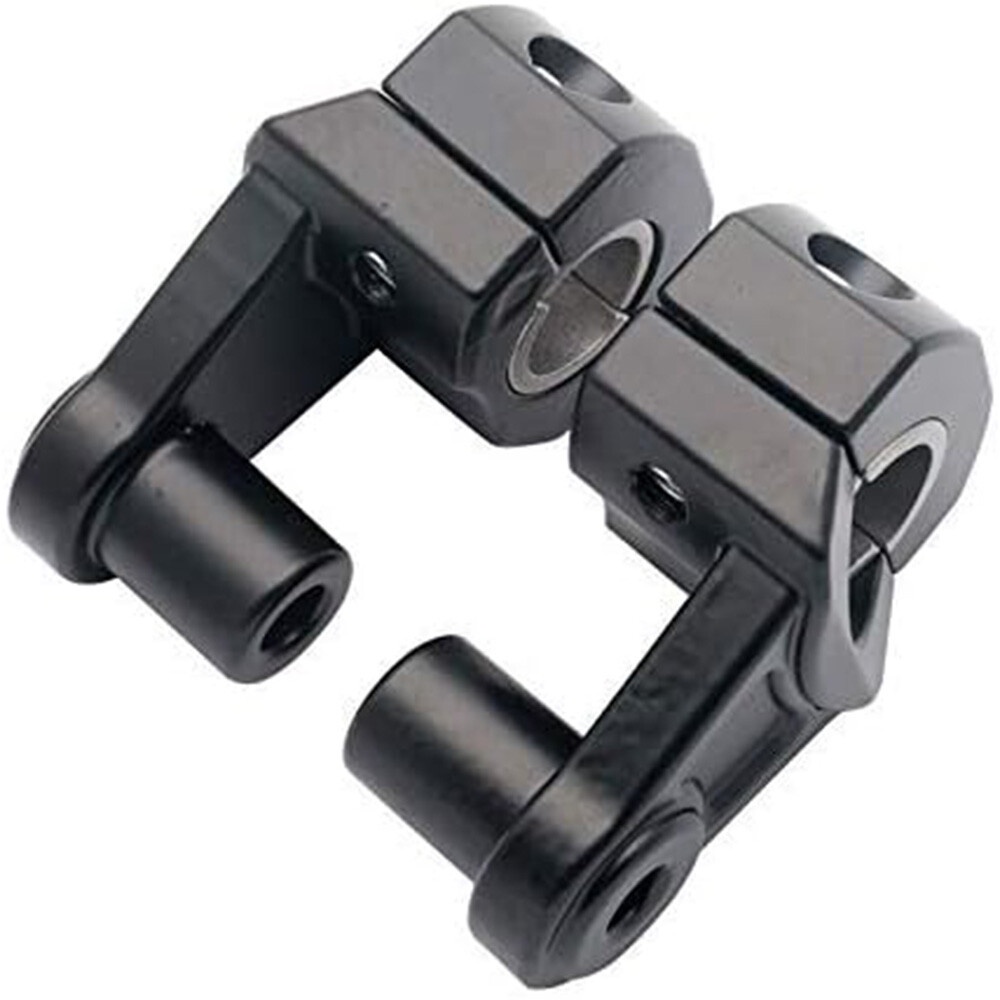 2X Black 22mm-28mm Handlebar Bar Mount Clamp Riser Risers For ...