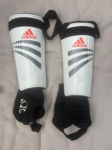 ADIDAS L Large EN 13061 soccer shin guards BLACK white GRAY orange | eBay
