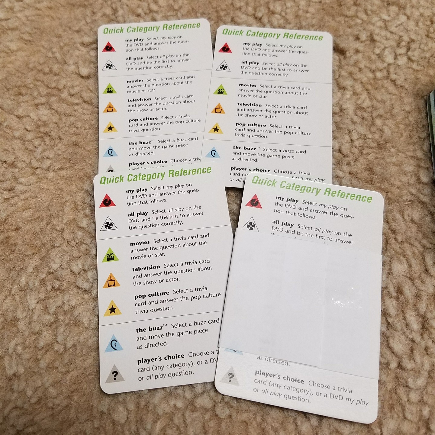 Scene It Jr The DVD Game Replacement Deck of Scene It and 4 Category ...