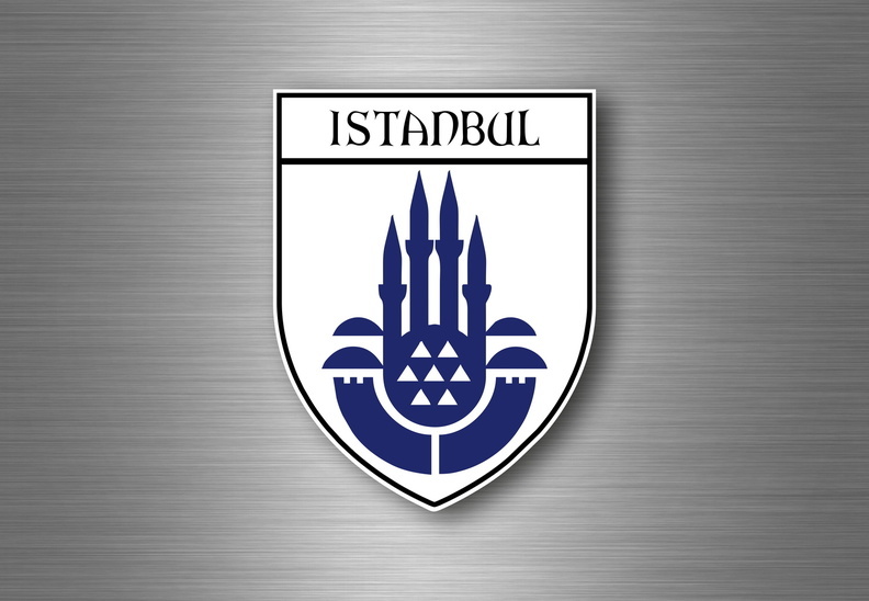 Sticker decal souvenir car coat of arms shield city flag turkey ...