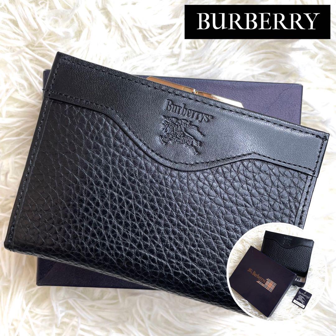 Authentic ️Burberry Grained leather clasp wallet blac… - Gem