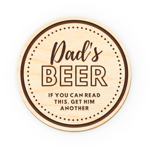Dad's Beer Coaster - Engraved Wooden Coaster/Beer Mat - Father's Day ...