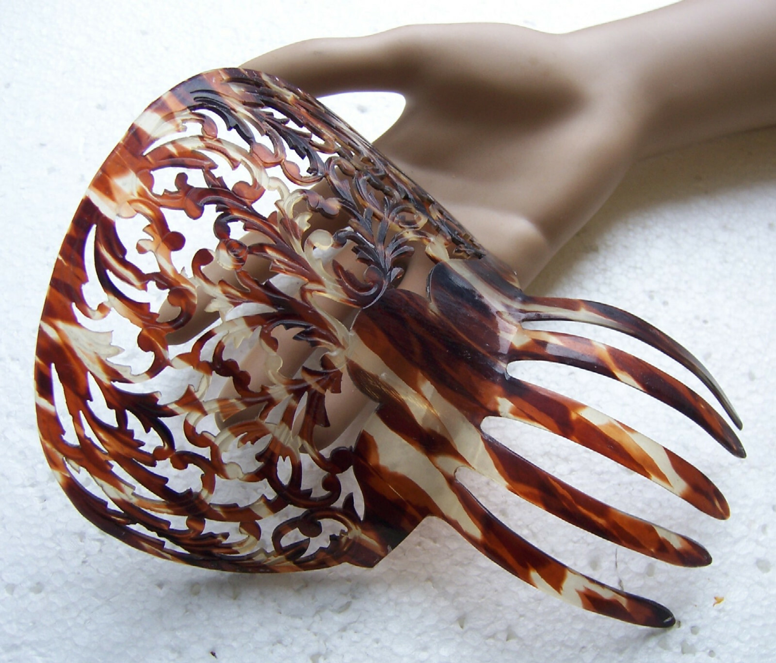 Spanish mantilla style hair comb faux tortoiseshell head piece ...