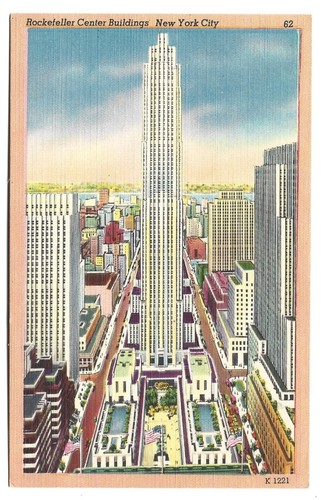 Rockefeller Center Buildings in New York Center - Old Postcard | eBay
