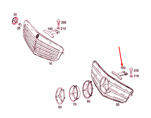 NEW MERCEDES BENZ C W204 RADIATOR GRILLE SUPPORT A2048850736 12-13 ...