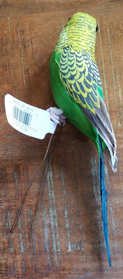 Faux Parakeet Budgie Bird Fake Replica Looks Real Green 8" NWT | eBay UK