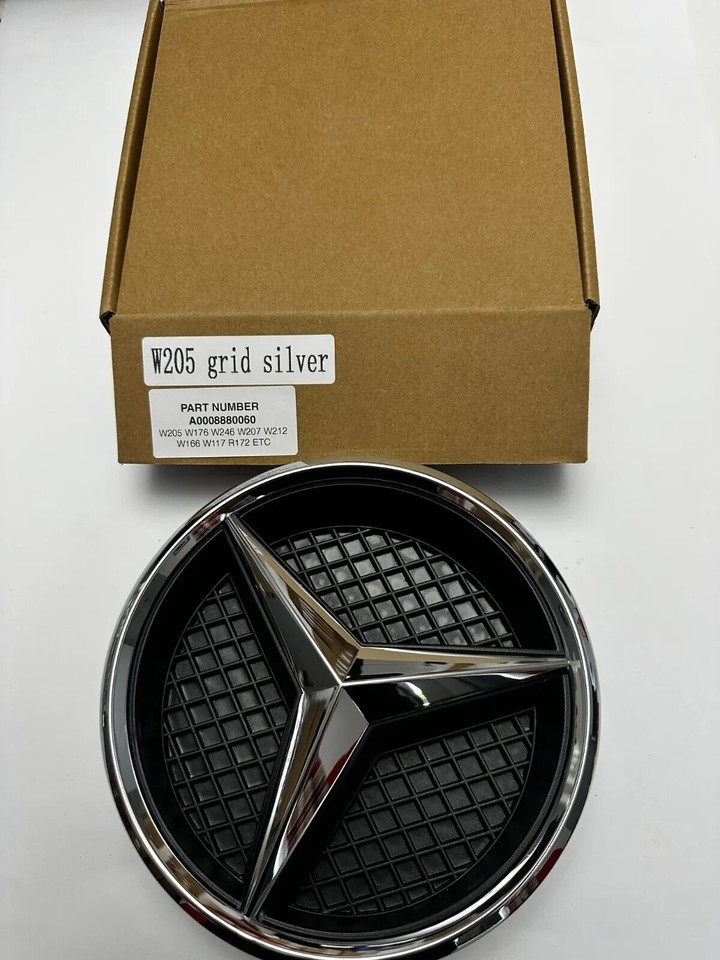 Mercedes Benz Chrome Grill Star Base Logo Badge W176 W205 W246 A C B ...
