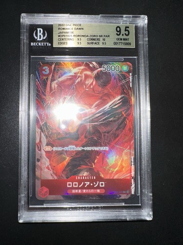 ONE PIECE BGS 9,5 ZORO OP01-025 SR ROMANCE DAWN JAPANESE 2022! | eBay