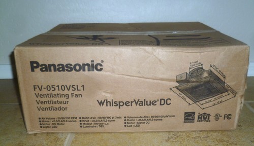 Panasonic WhisperValue DC Exhaust Fan with LED Light / Night Light FV ...