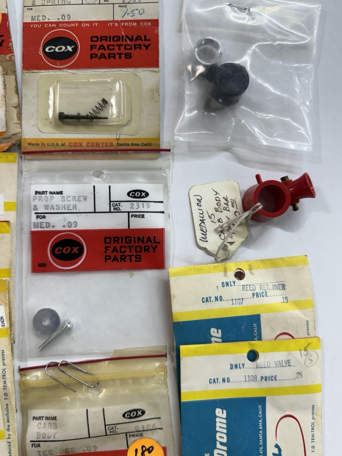 COX VINTAGE HOBBY STORE MODEL AIRPLANE ENGINE PARTS TIME TO STOCK UP ...