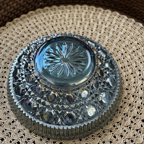 Vintage Indiana Blue Carnival Glass Iridescent Windsor Pattern Candy ...