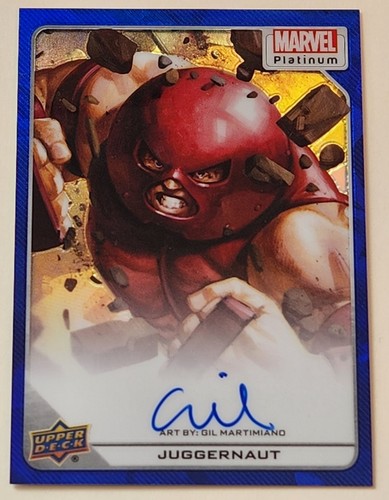 #59 JUGGERNAUT 2023 Marvel Platinum ARTIST AUTO BLUE RAINBOW 5/25 GIL ...