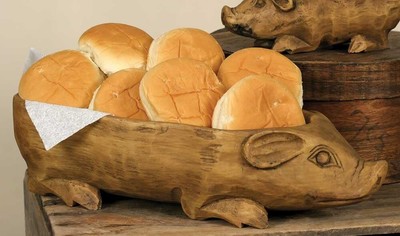 Colonial Tin Works, Decorative Treen Pig Bowl, Large, Brown | eBay