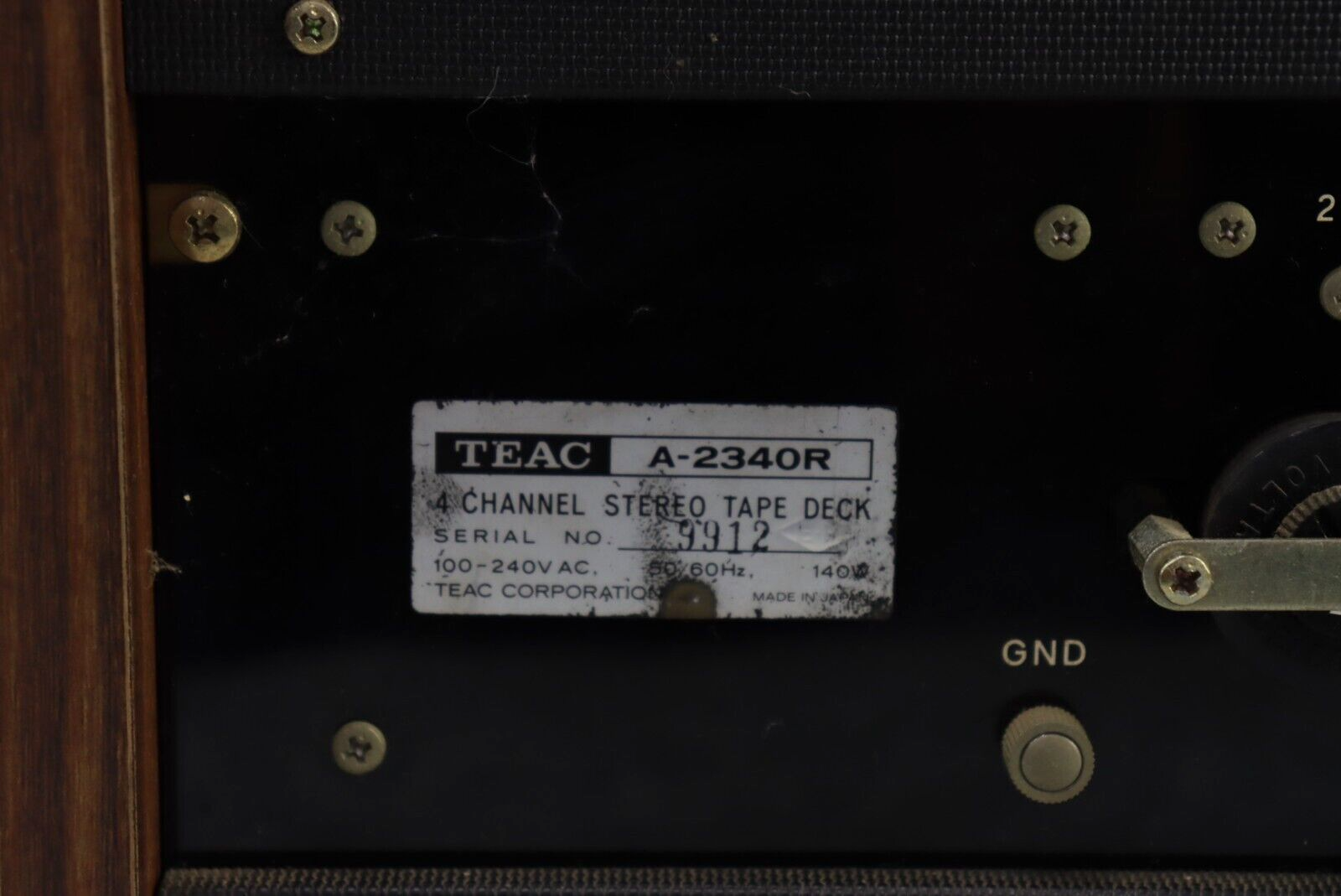 TEAC A-2340R 4-Ch Reel to Reel Tape Deck Powers On No Right Control Arm ...