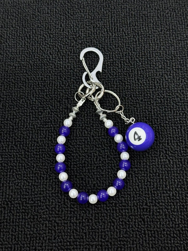 Mens Billiard Ball Beaded Wallet Chain Links Short Keychain Jeans Pants ...