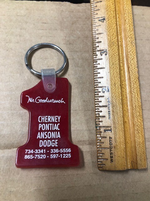 Vintage 1970's 1980's KEY CHAIN SOFT PLASTIC- CHERNEY PONTIAC -ANSONIA ...